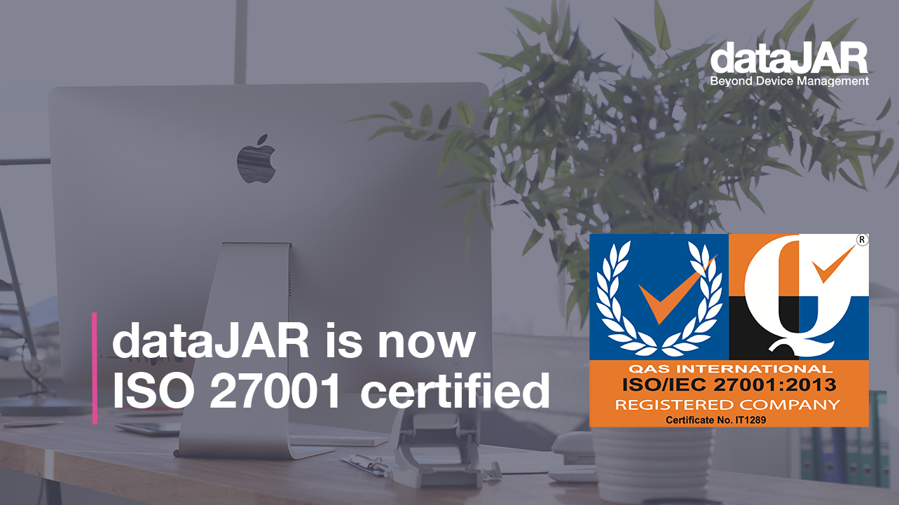 dataJAR is now ISO 27001 certified - dataJAR